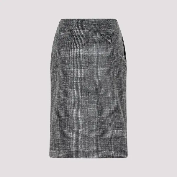 Bottega Veneta Printed Leather Midi Skirt - Black