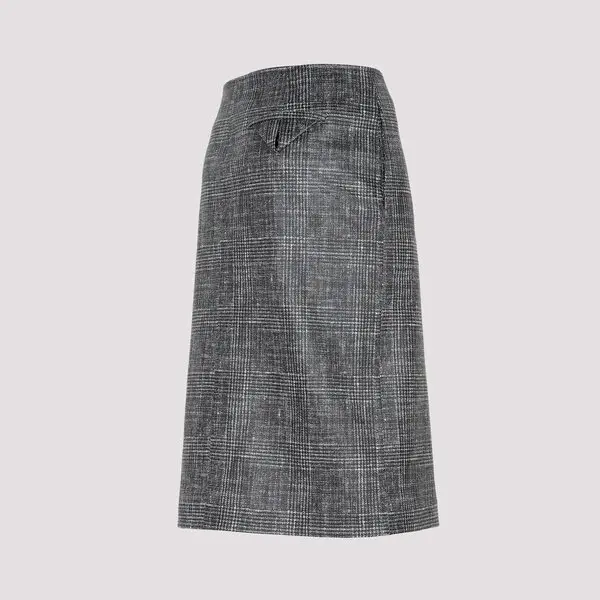 Bottega Veneta Printed Leather Midi Skirt - Black
