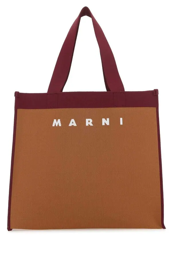 Marni Two-tone Fabric Medium Shopping Bag