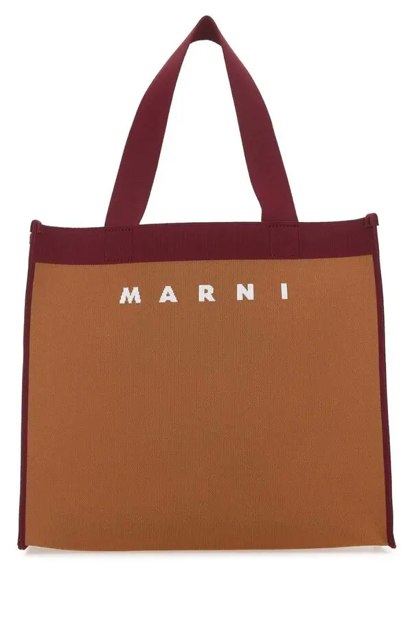 Marni Two-tone Fabric Medium Shopping Bag - Multicolor