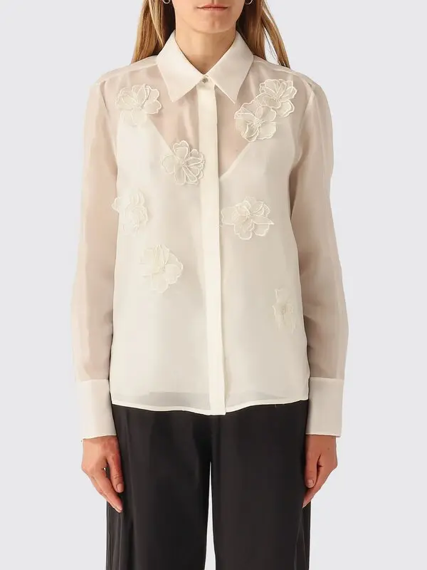 Max Mara Saegi Silk Organza Shirt With Crystals
