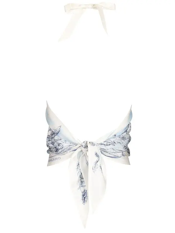 FERRAGAMO Silk Foulard Top - Blue