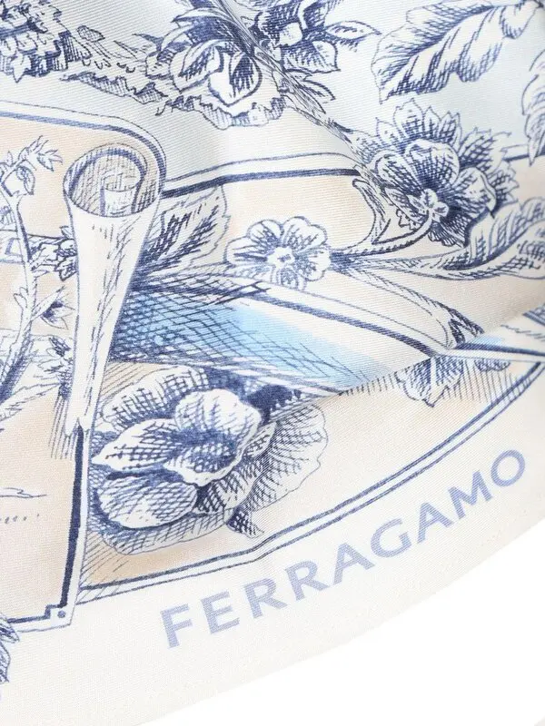 FERRAGAMO Silk Foulard Top - Blue