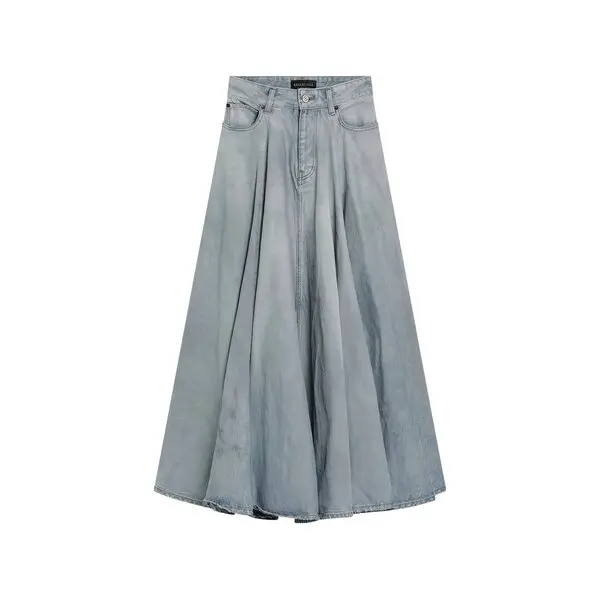 Balenciaga Denim A-line Skirt - Blue