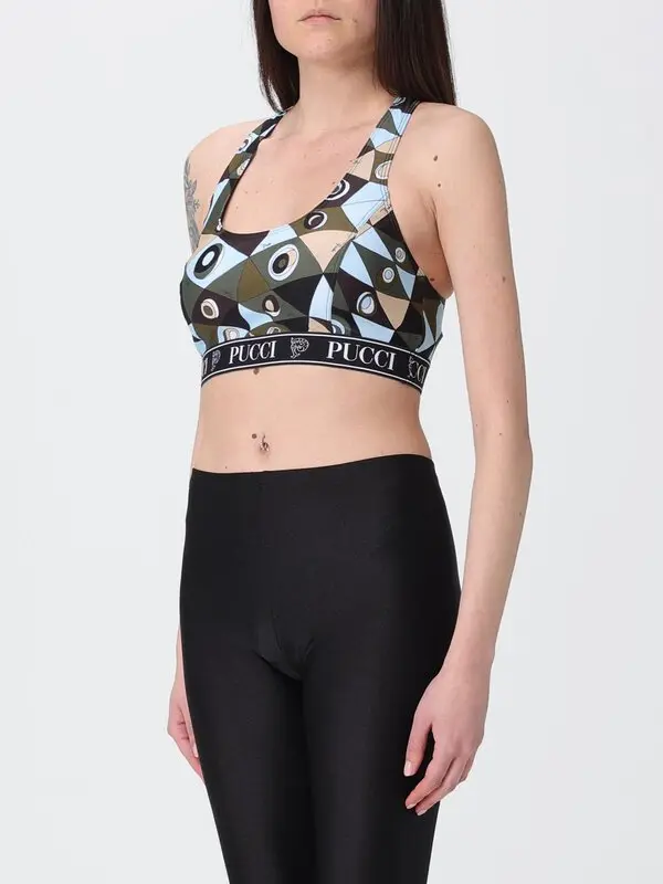 Emilio Pucci Printed Stretch Nylon Sports Top