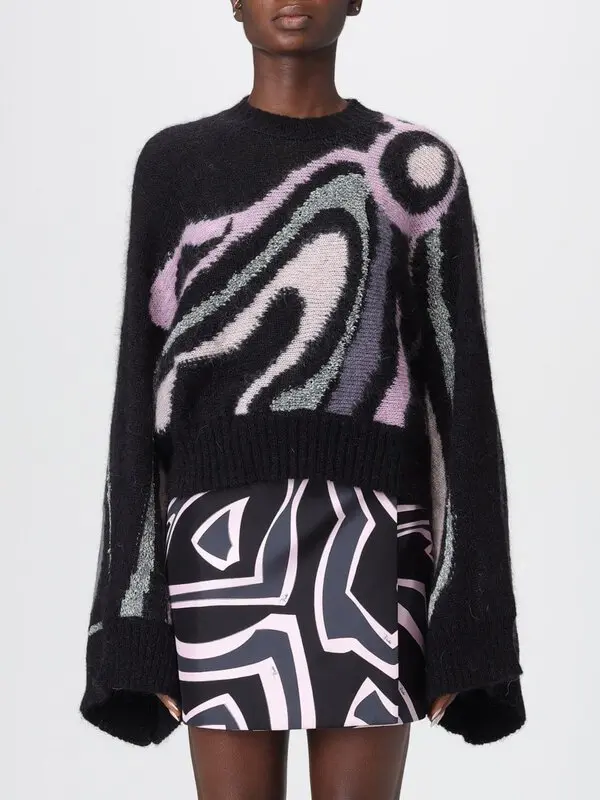 Emilio Pucci Patterned Pullover Sweater - Black