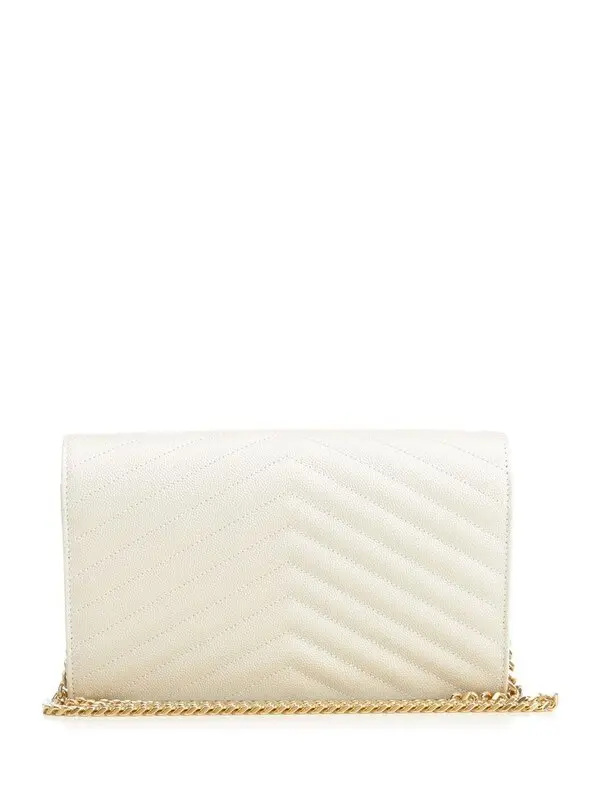 Saint Laurent Cassandre Wallet On Chain - White
