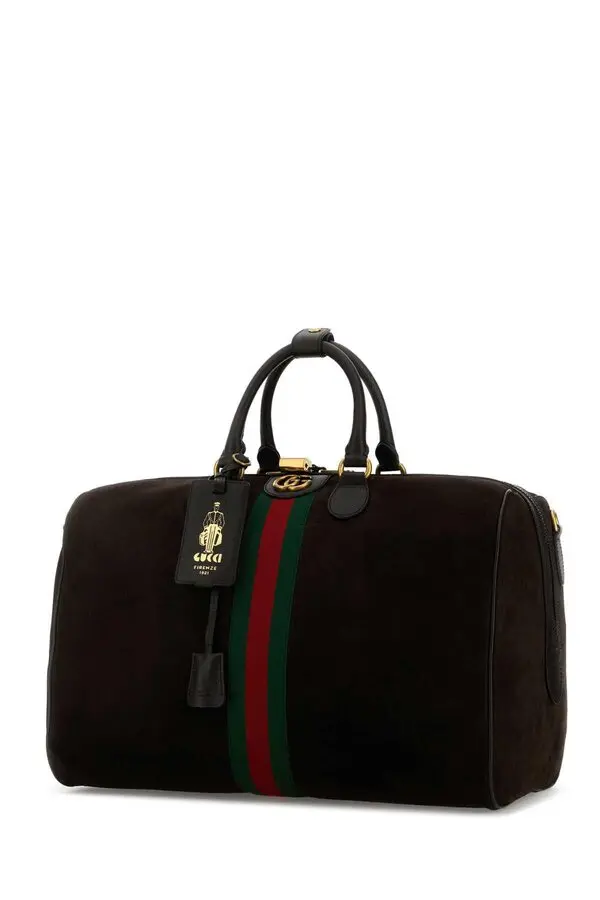 Gucci Suede Savoy Medium Travel Bag - Brown