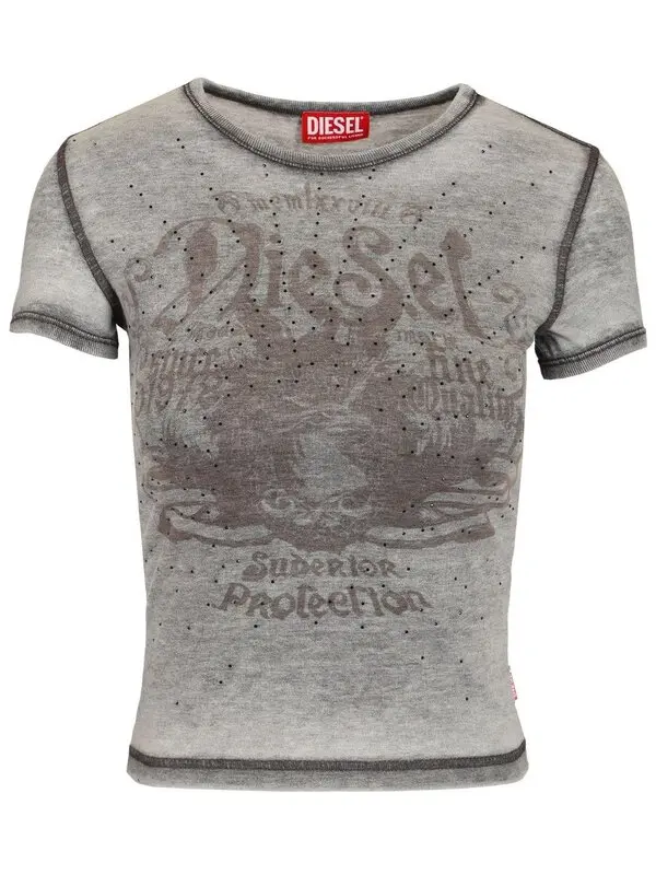 DIESEL® T-uncuties-long-aa3 Cotton Blend T-shirt - Gray