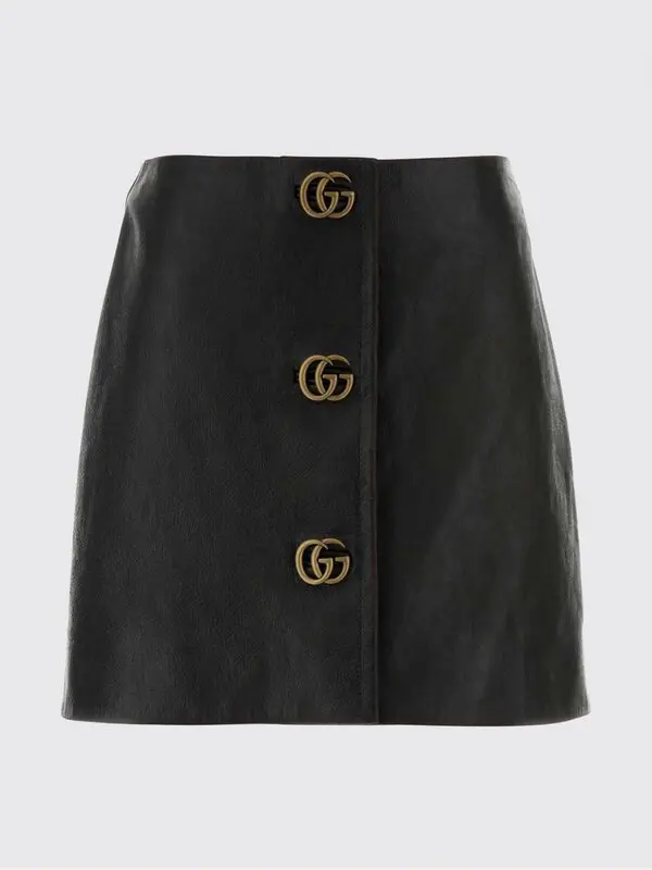 Gucci Gg Leather Pencil Skirt