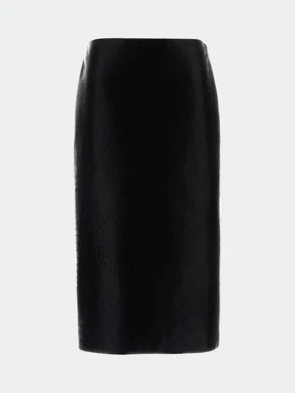 Gucci Python Print Leather Midi Skirt