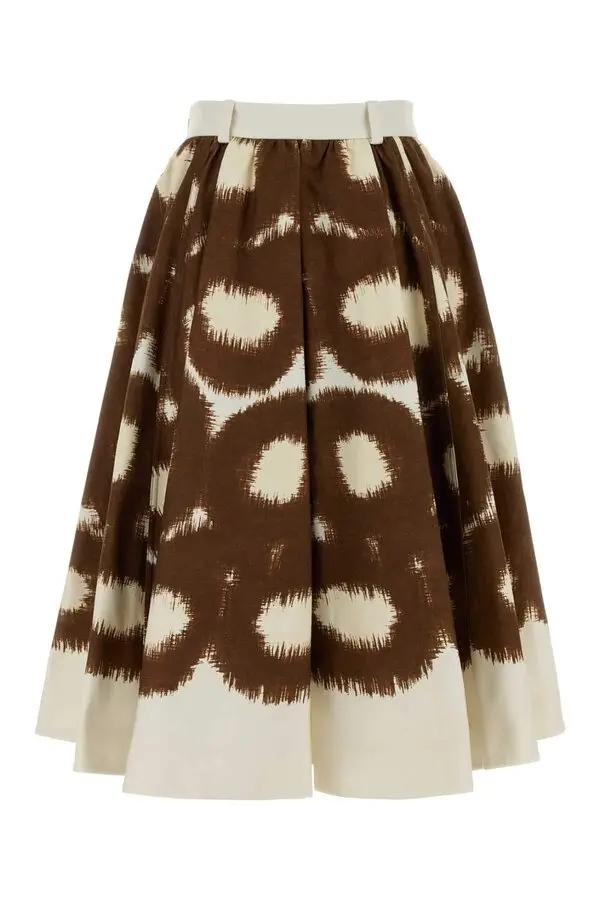 Prada Printed Cotton Skirt - Multicolor