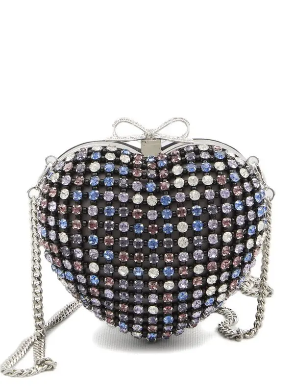 SELF-PORTRAIT Crystal Embellished Clutch - Multicolor