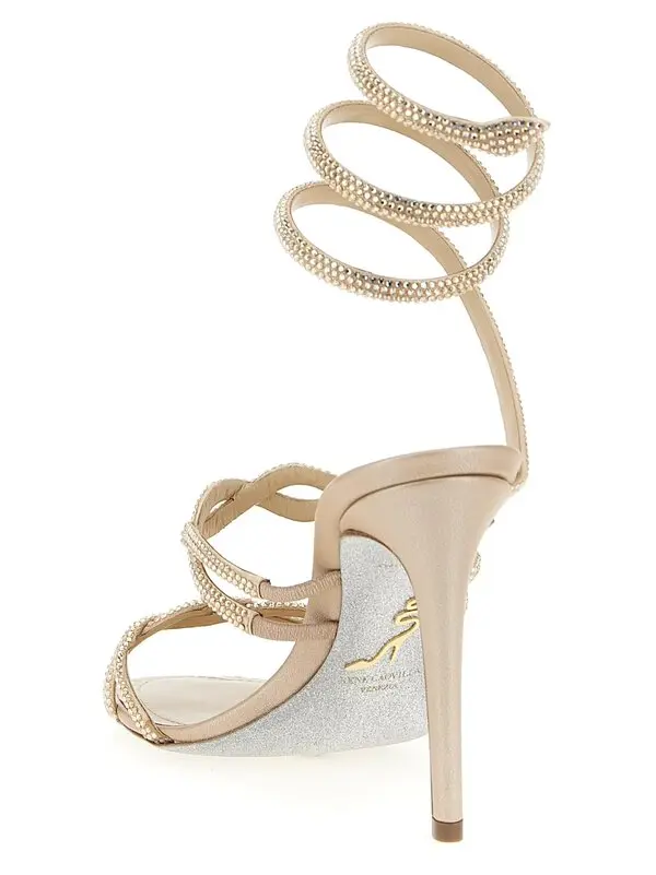 Rene Caovilla Braid Cleo Sandals - Cream