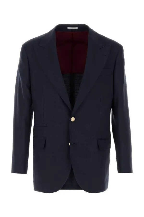 Brunello Cucinelli Navy Wool Blazer - Blue