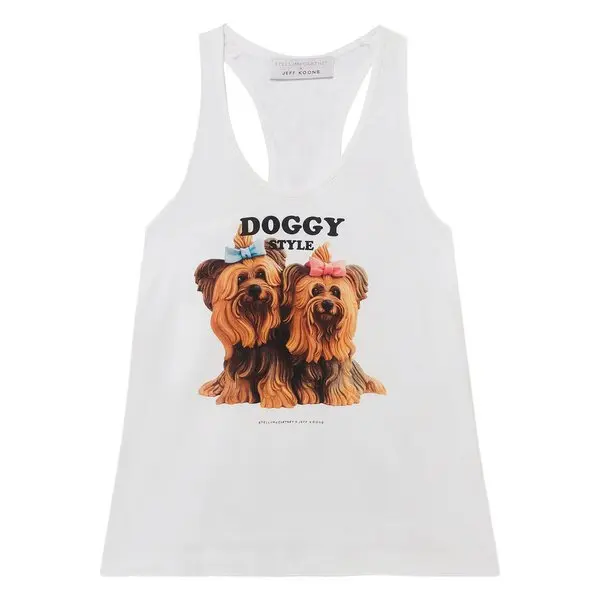 Stella McCartney Jeff Koons X Doggy Style Graphic Tank Top - White
