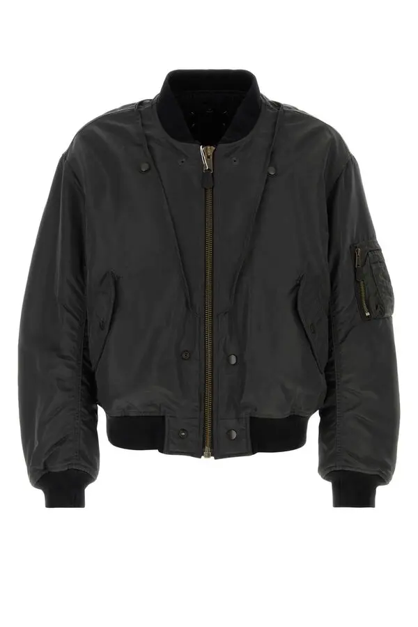 MAISON MARGIELA Charcoal Nylon Blend Bomber Jacket - Gray