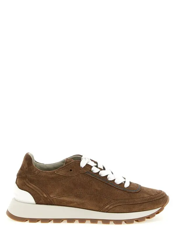 Brunello Cucinelli Monile' Suede Sneakers - Brown