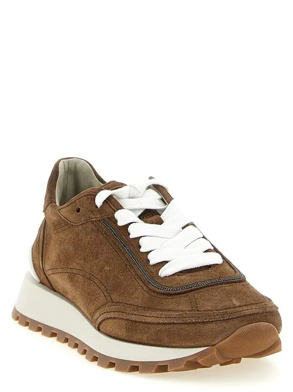 Brunello Cucinelli Suede Monile Sneakers
