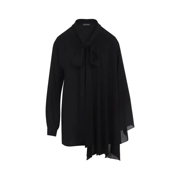 Balenciaga Scarf Blouse - Black