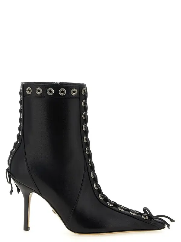 Mach & Mach Crystalized Corset' Ankle Boots - Black