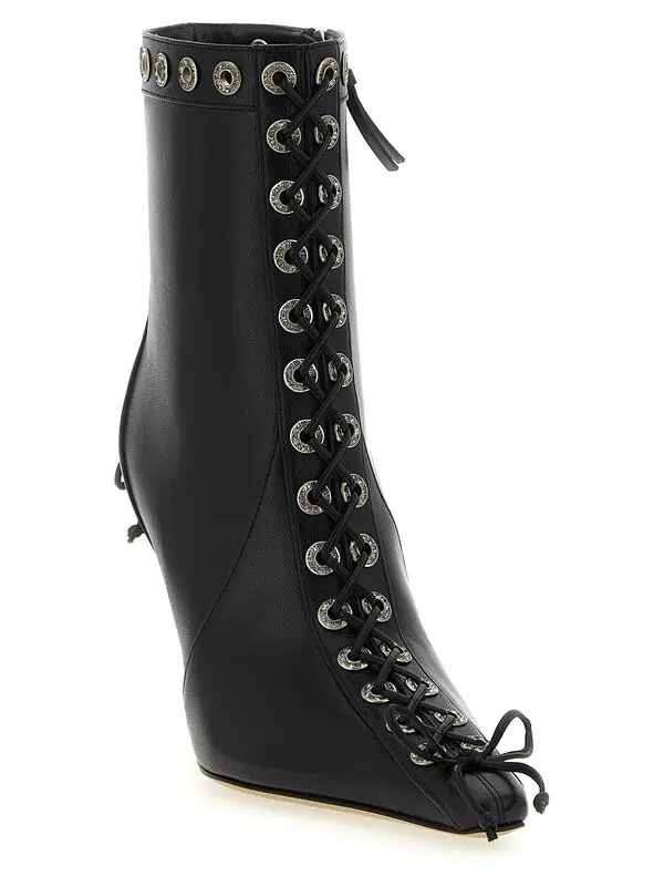 Mach & Mach Crystalized Corset Ankle Boots