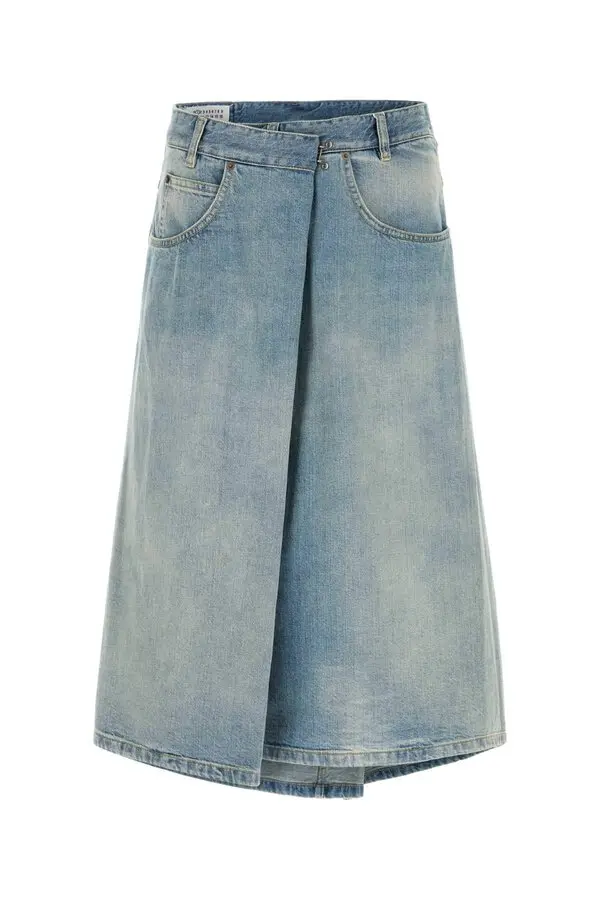 MAISON MARGIELA Cotton Denim Skirt - Blue
