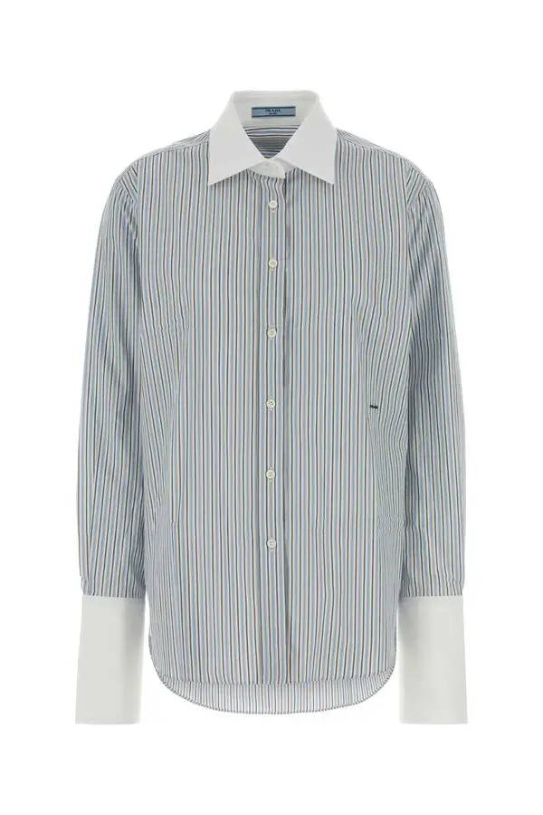 Prada Embroidered Poplin Shirt