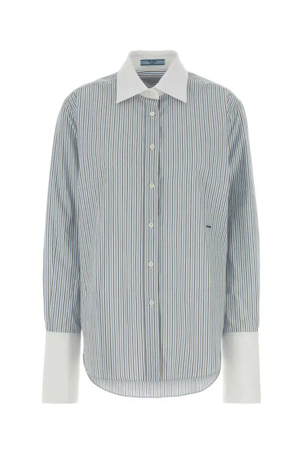 Prada Embroidered Poplin Shirt - Multicolor