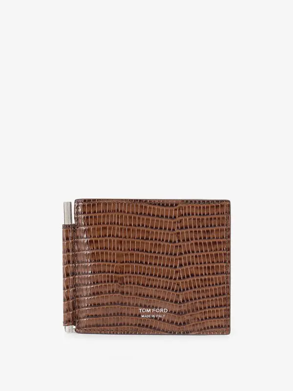TOM FORD T-line Money Clip Leather Wallet