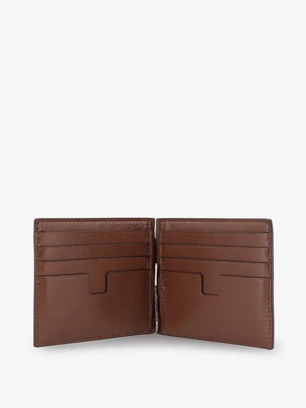 TOM FORD T-line Money Clip Leather Wallet