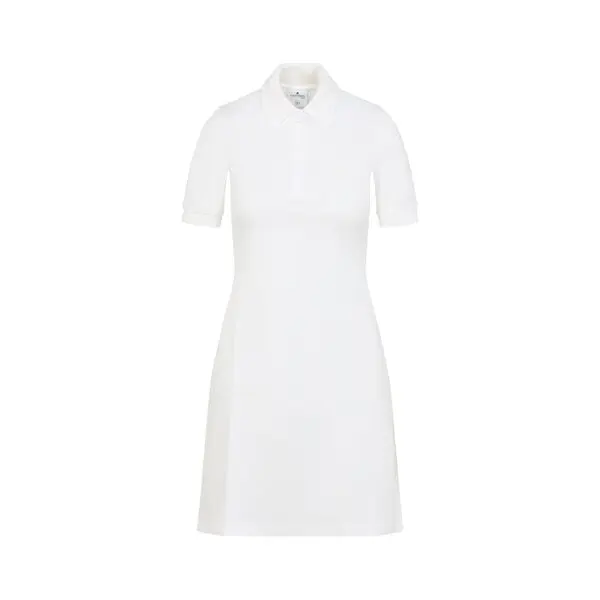 COURREGES Cotton Piqué Polo Dress - White