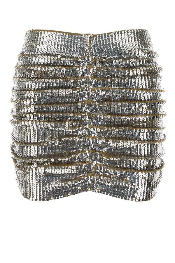 Dsquared2 Embellished Wool Mini Skirt - Silver