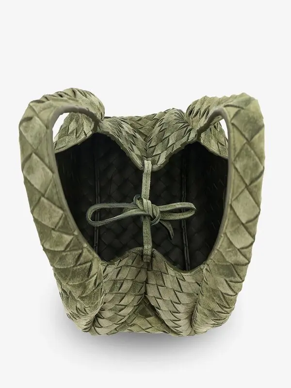 Bottega Veneta Campana Intrecciato Suede Shoulder Bag - Multicolor