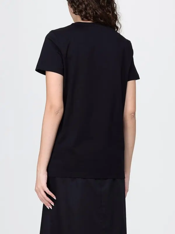 Max Mara Crewneck Cotton T-shirt With Contrasting Graphic Logo Print - Black