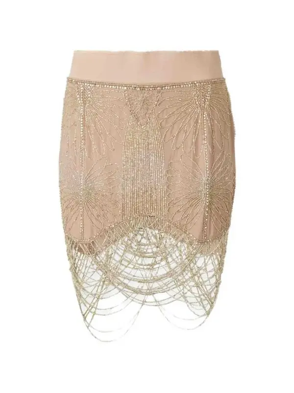 Attico Embellished Silk Blend Mini Skirt - Silver