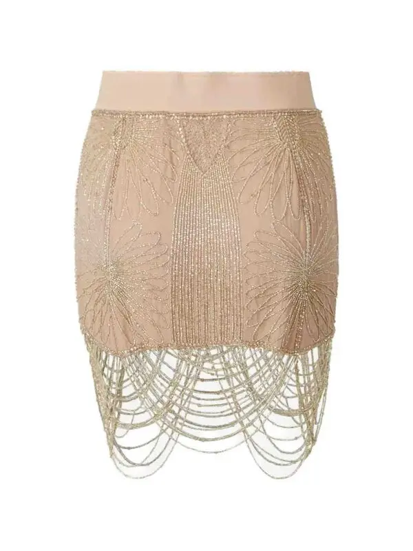 Attico Embellished Silk Blend Mini Skirt - Silver