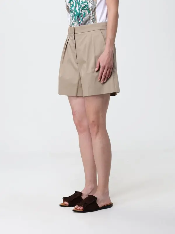 Max Mara High-waisted Cotton Shorts - Brown