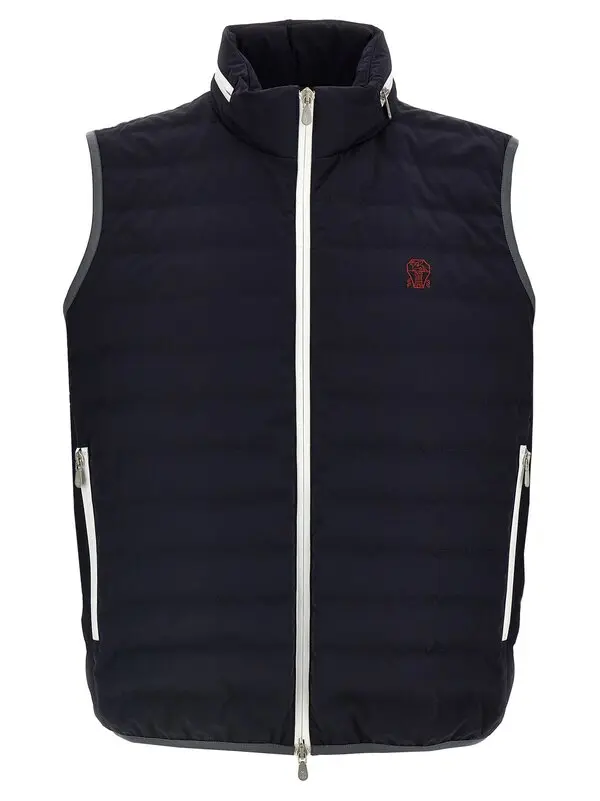 Brunello Cucinelli Logo Vest - Blue