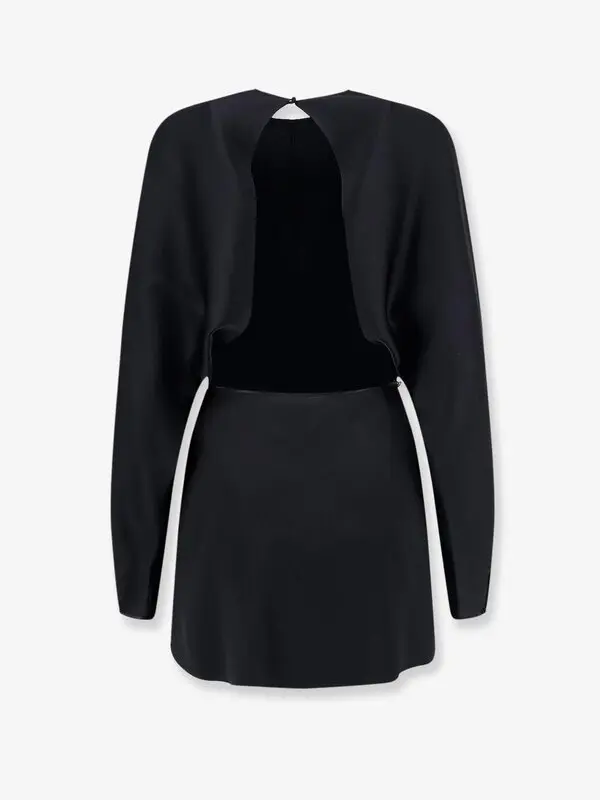 Saint Laurent Mini Length Dress With Gold Metal Detail - Multicolor