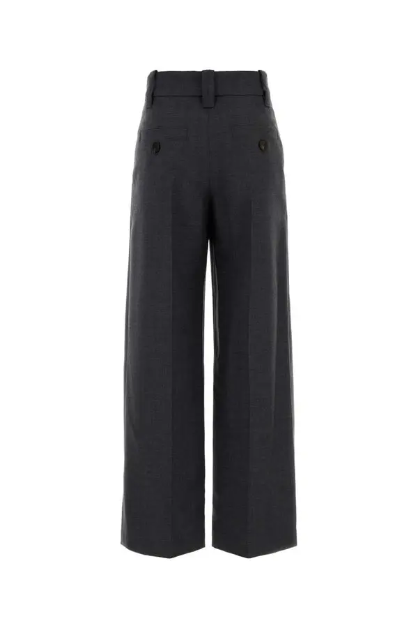 Brunello Cucinelli Charcoal Wool Wide-leg Pant