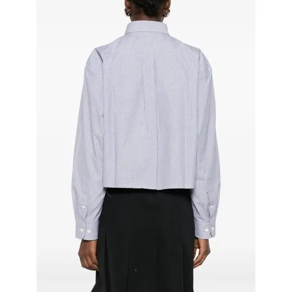 Miu Miu Cotton Check Cropped Shirt