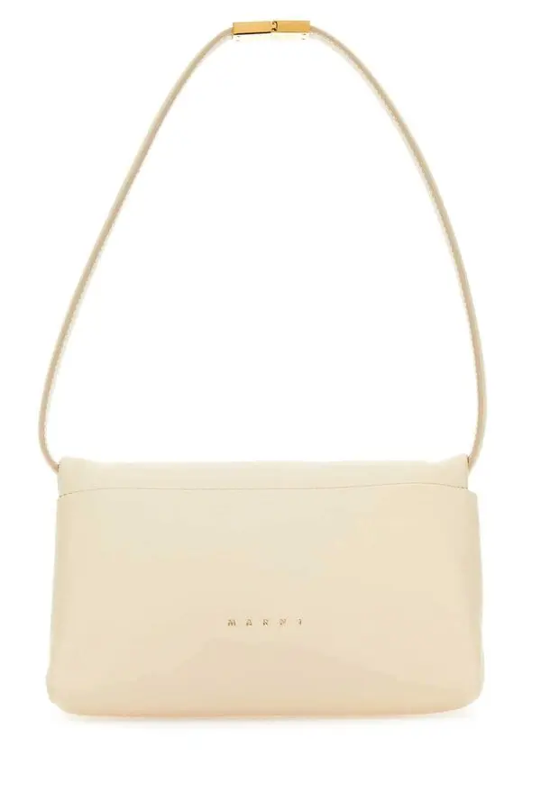Marni Ivory Leather Prisma Shoulder Bag