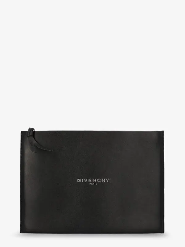 Givenchy Leather Clutch Bag With Lettering Logo On The Front