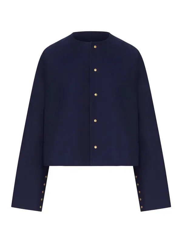 Celine Cotton Cardigan Jacket - Blue