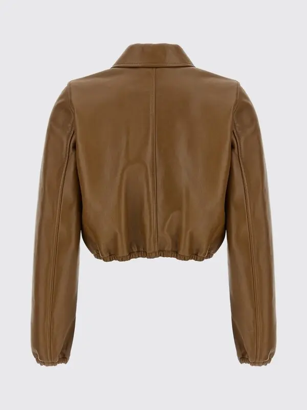 Gucci Cropped Lamb Leather Jacket With Zip Closure