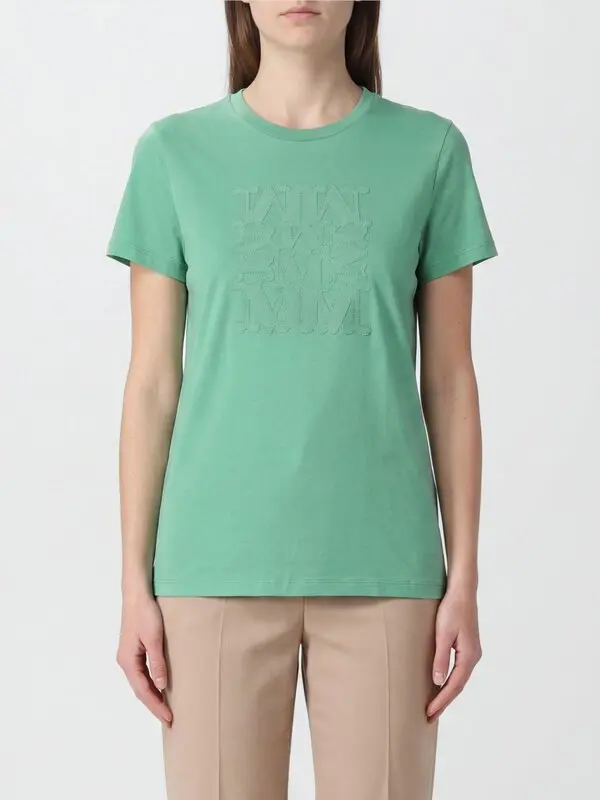 Max Mara Cotton Logo T-shirt - Green