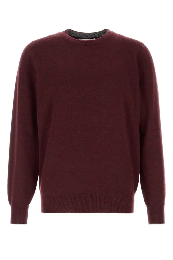 Brunello Cucinelli Melange Burgundy Cashmere Sweater