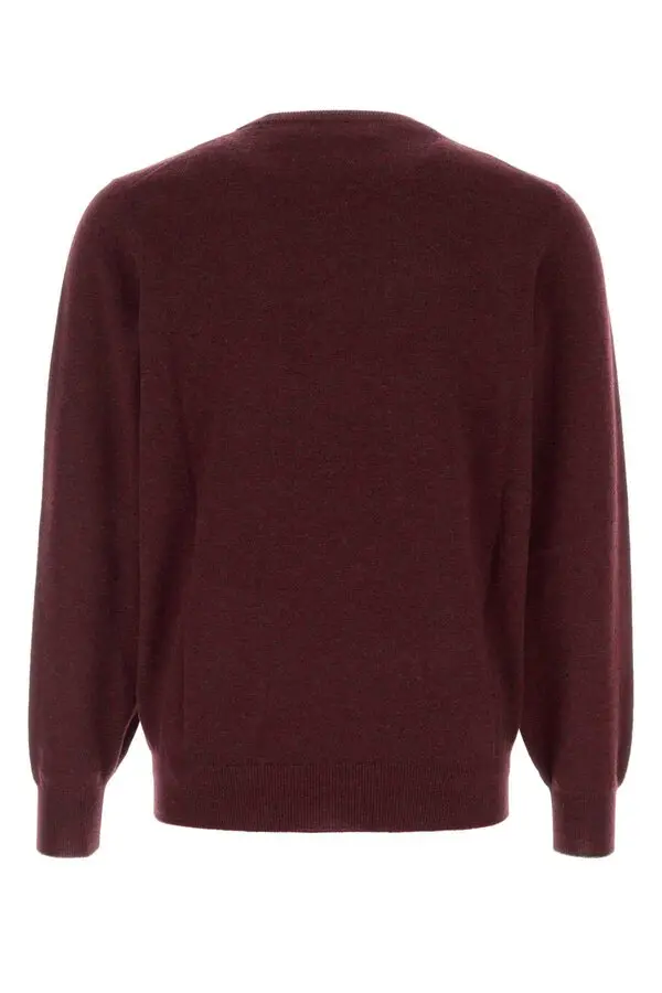 Brunello Cucinelli Melange Burgundy Cashmere Sweater