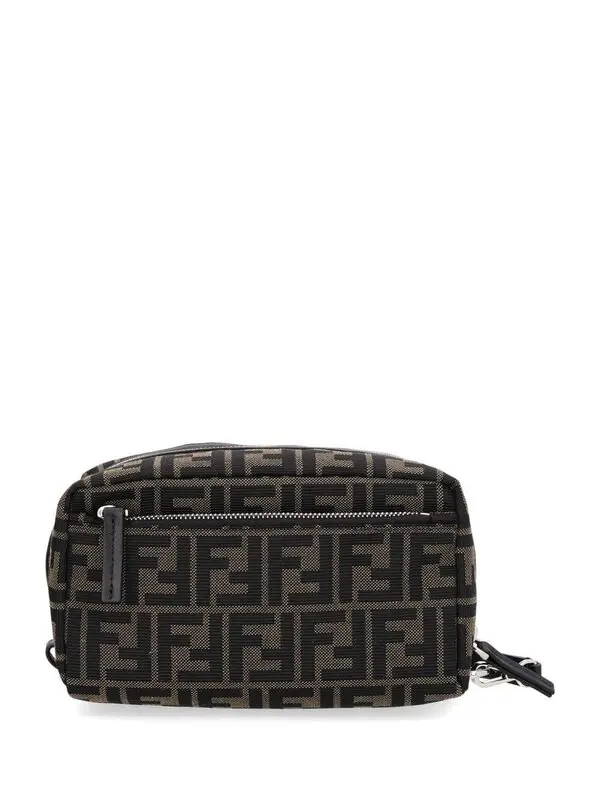 Fendi Ff Zucca Jacquard Compact Beauty Case - Black